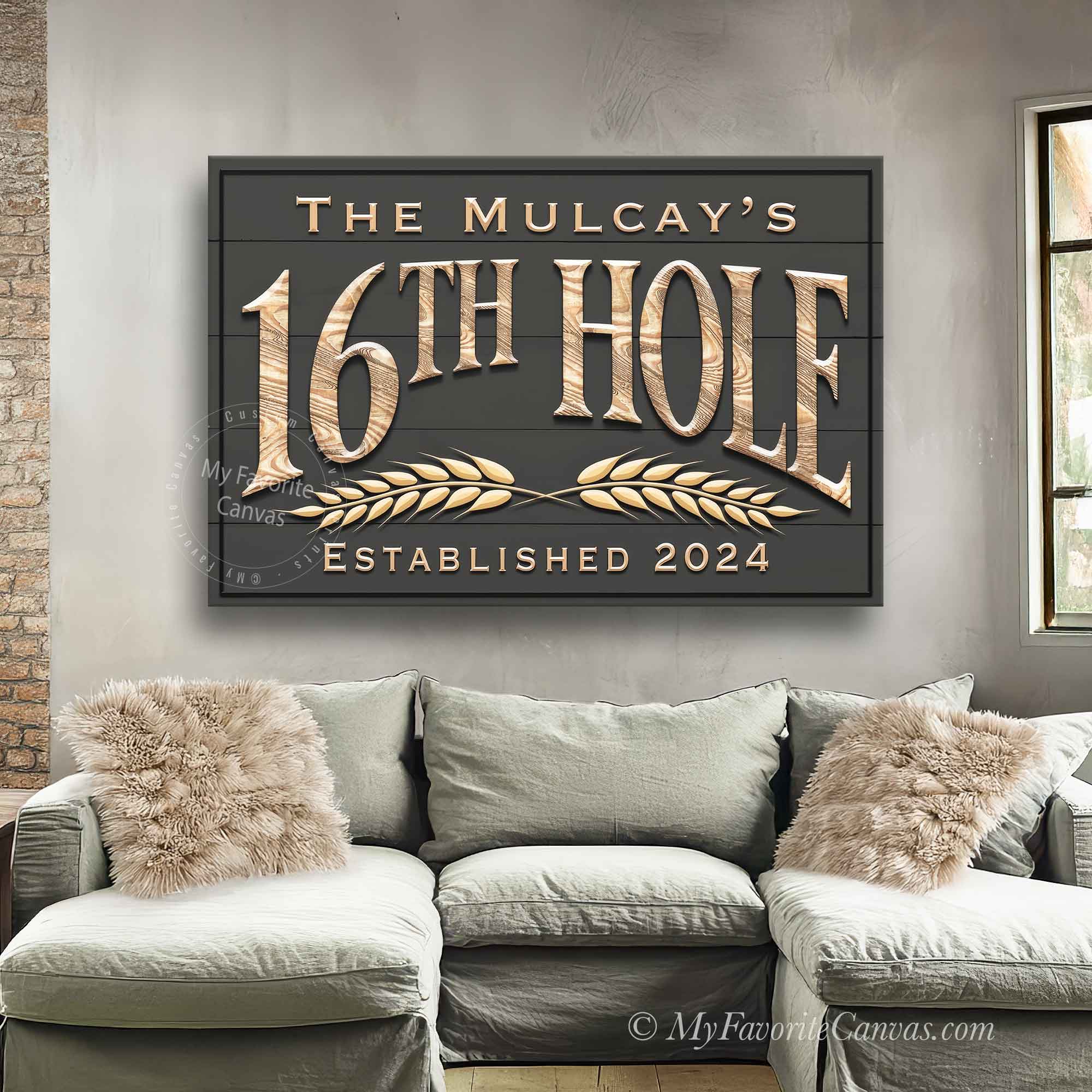 16th Hole Bar Sign – My Favorite Canvas