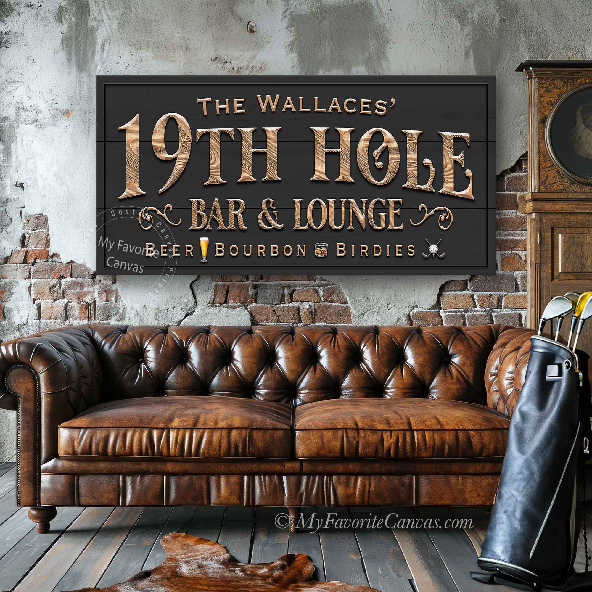 19th Hole Bar & Lounge Sign – My Favorite Canvas