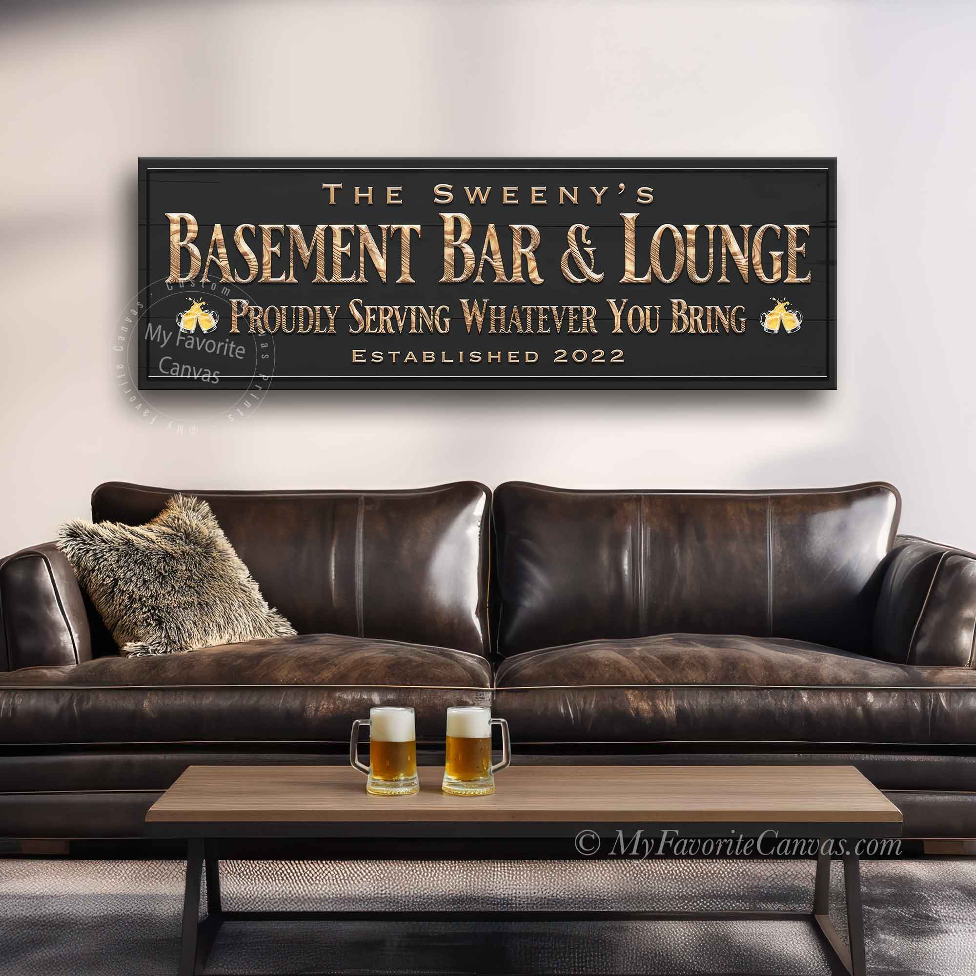 Basement Bar & Lounge Sign – My Favorite Canvas