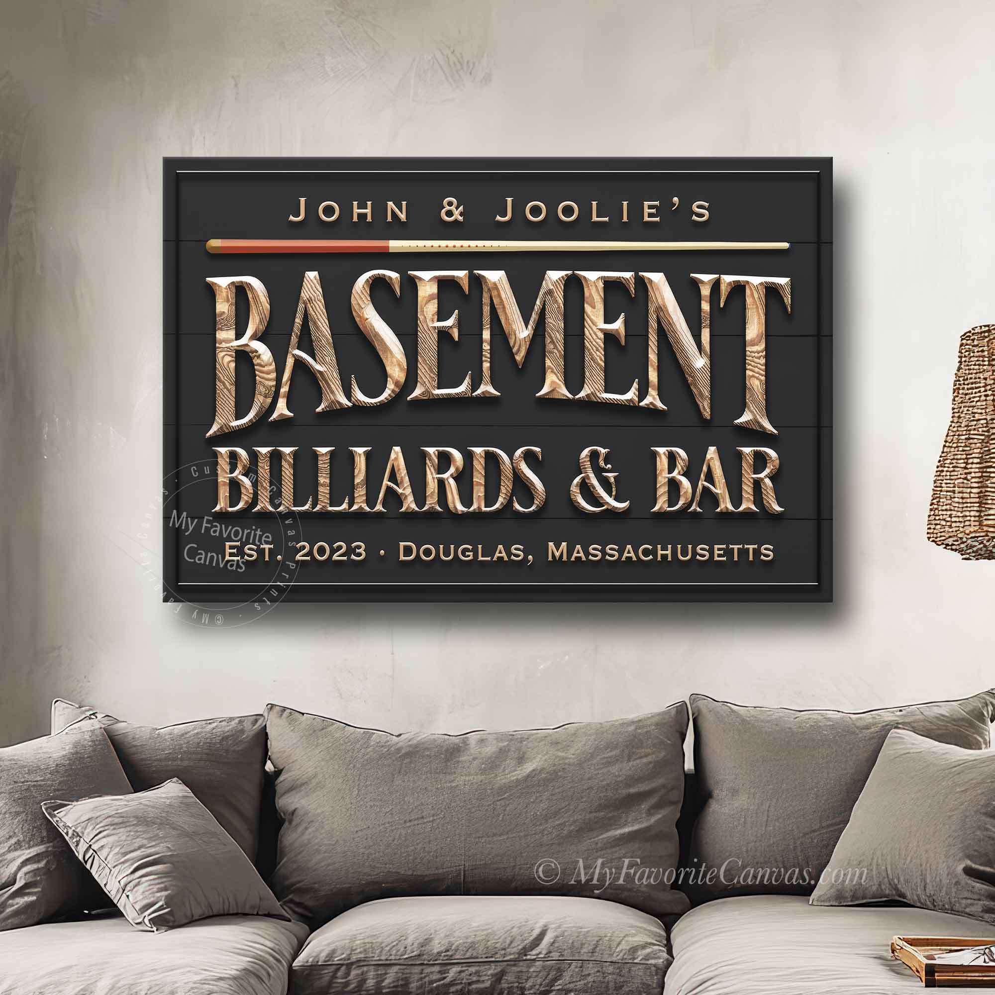 Basement Billiards & Bar Sign – My Favorite Canvas