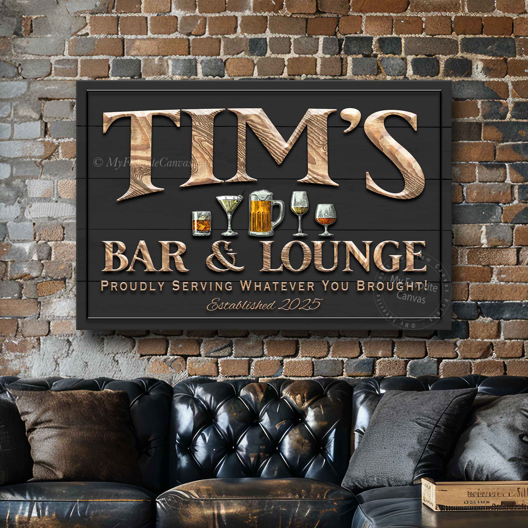 Proudly Serving Whatever You Brought Bar Sign – My Favorite Canvas