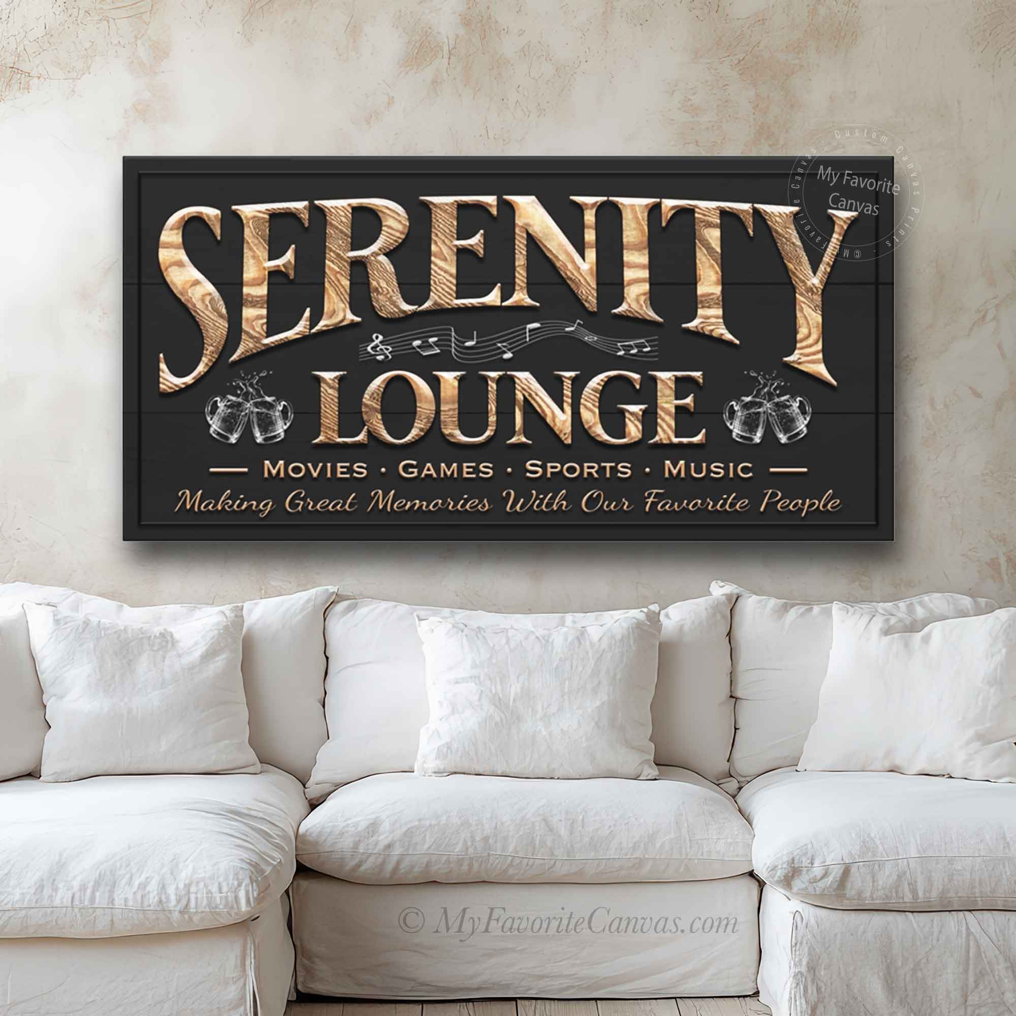Serenity Lounge Sign – My Favorite Canvas