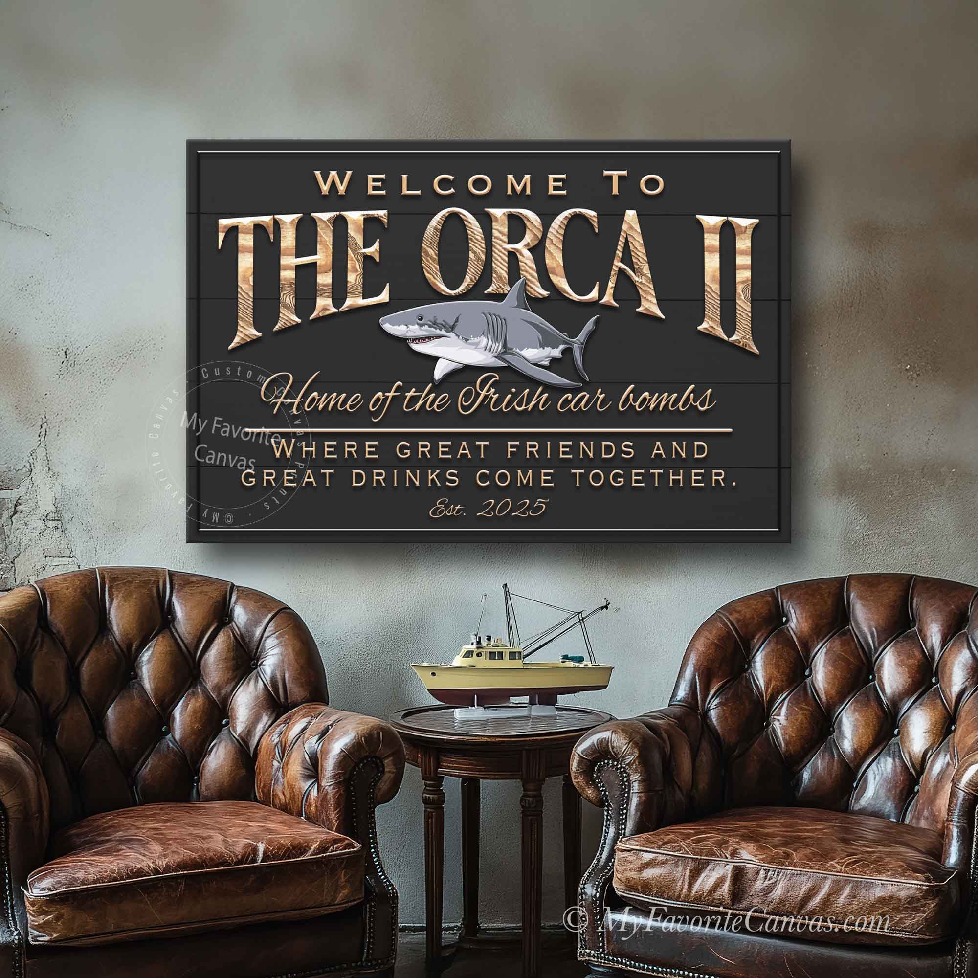 The Orca II Mascot Bar Sign – My Favorite Canvas